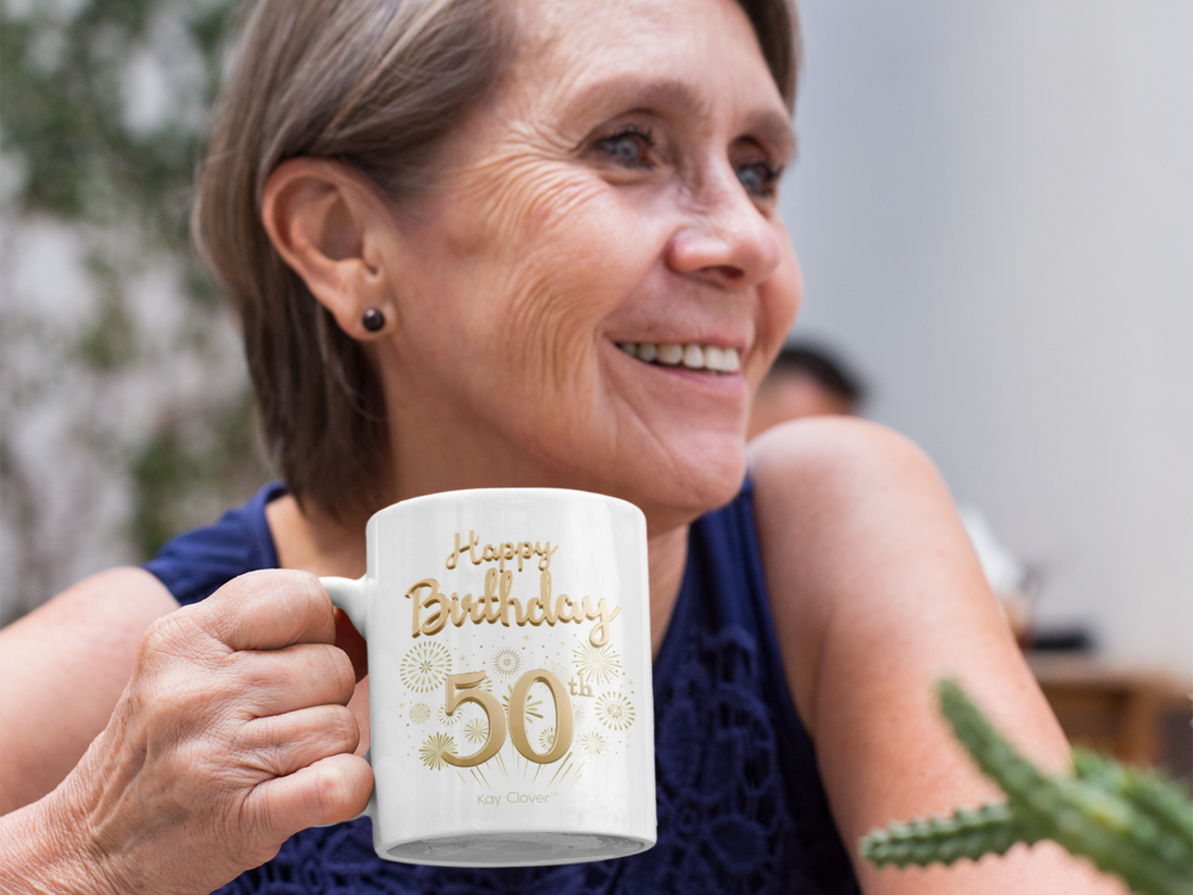 Happy 50th Birthday Mug | Elegant Milestone Gift – My Store